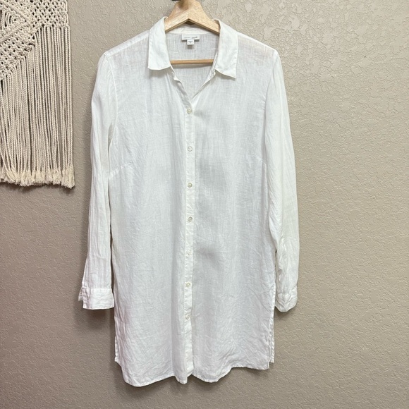 Zara | Tops | Jjill Love Linen Women Sz M Linen Bottom Down Side Slit ...